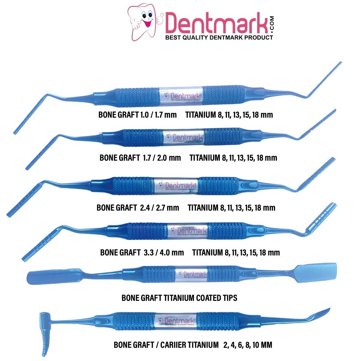 Buy Dentmark Bone Graft Instruments Kit - Titanium Coated - Set of 6 Pcs , Dental Equipment ...